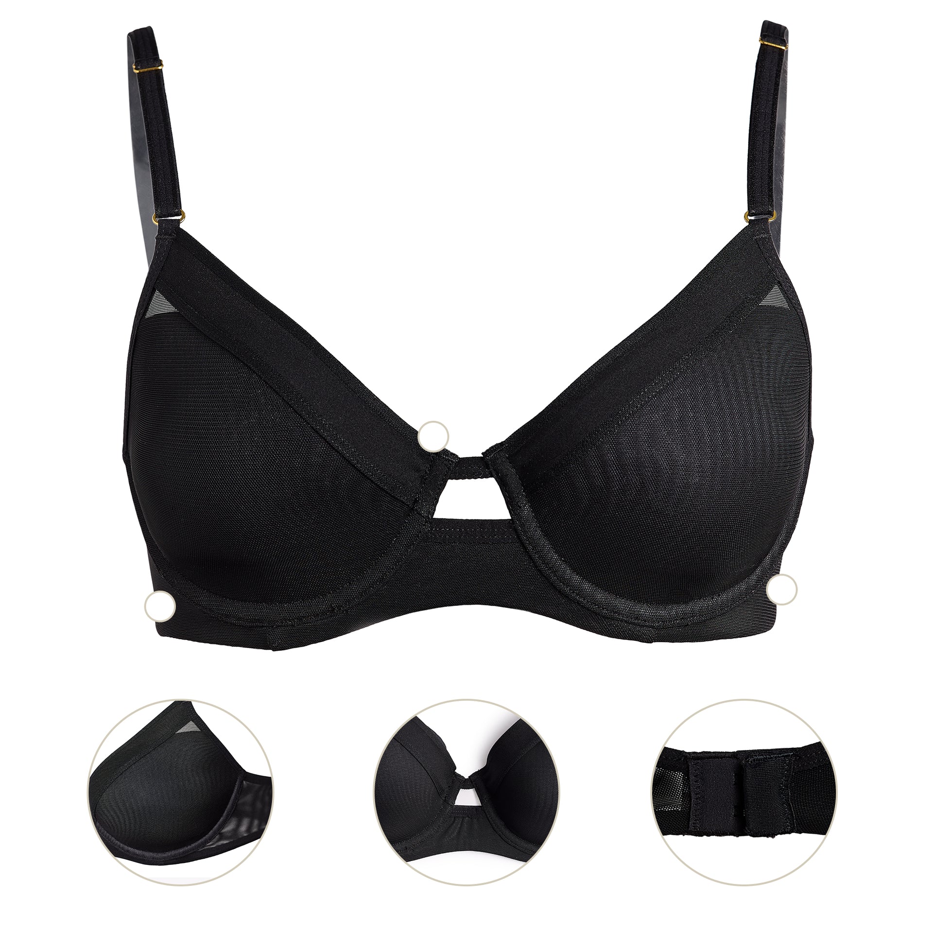 Lined Mesh Plunge Bra Chai Sale | Hanky Panky