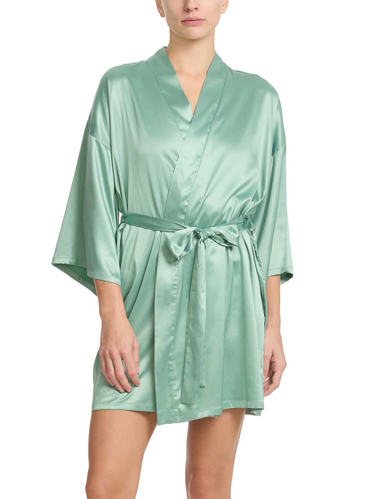 Satin Sleep Robe Green Tea Sale | Hanky Panky