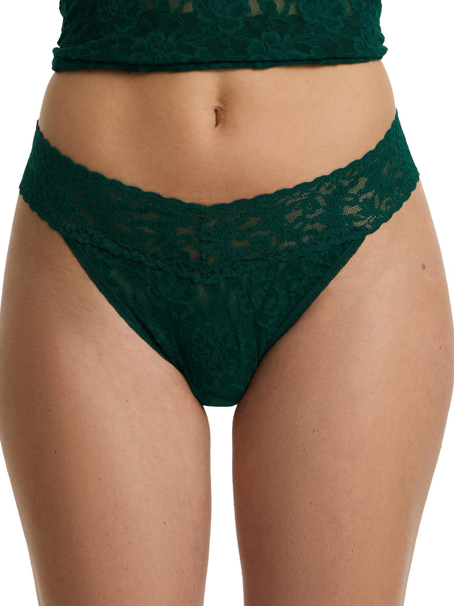Signature Lace® Original Rise Thong Spruce Green | Hanky Panky