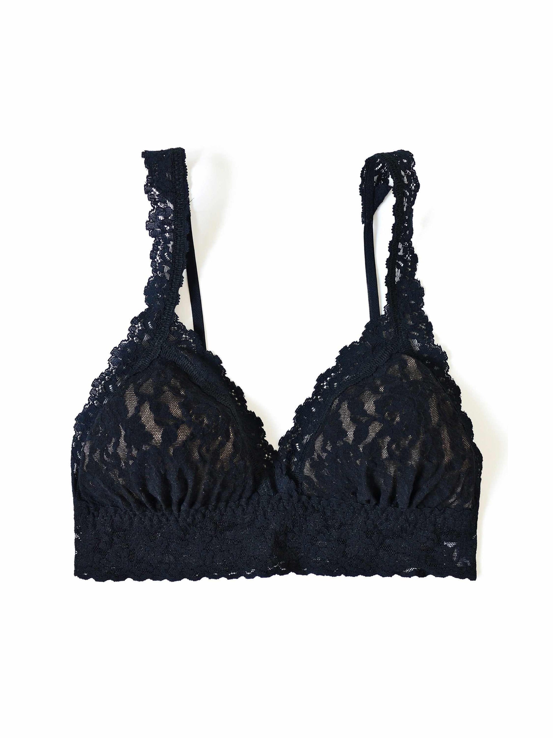 Signature Lace Padded Crossover Bralette Black Sale | Hanky Panky